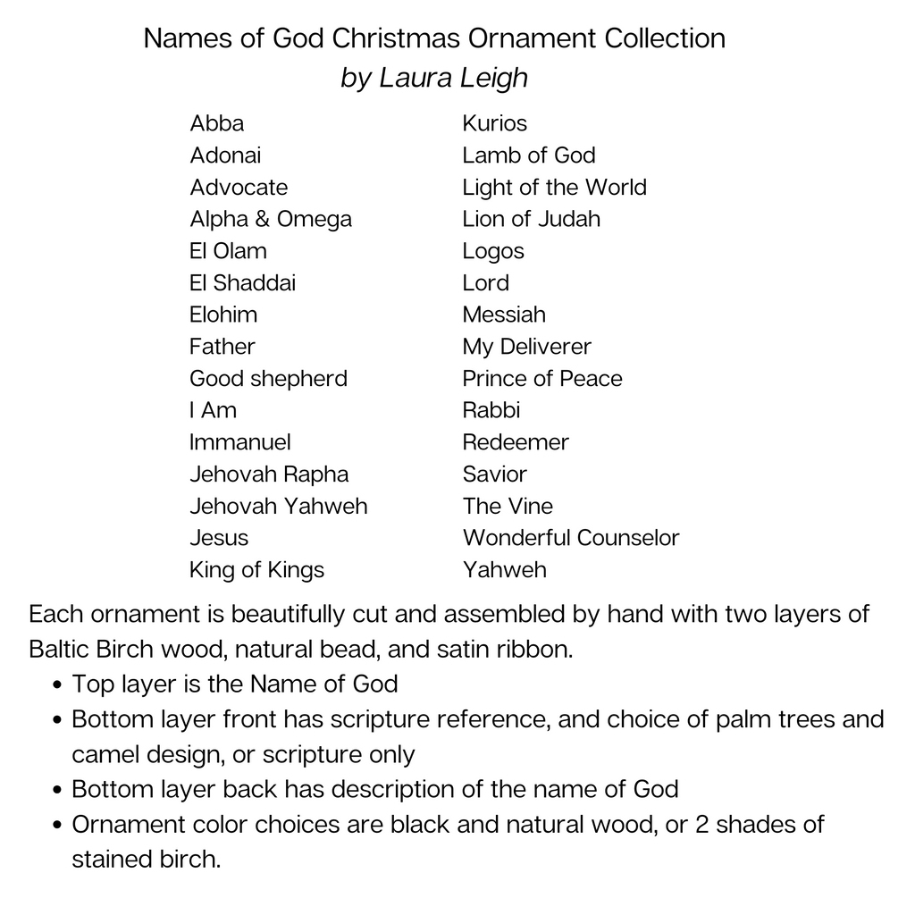 Names of God Christmas Ornaments – JoyFilled LLC